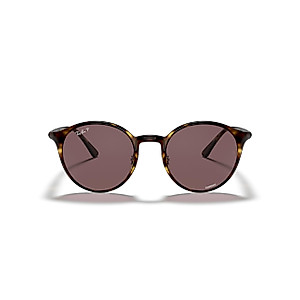 Ray-Ban Rb4336ch Chromance Round Sunglasses, Light Havana/Polarized Purple, 50 mm