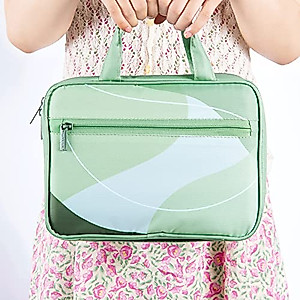 Datoua Bible Covers for Women Girls, Bible Case Scripture Carrying Carrier with Handle and Pocket, Bible Bag Teens Book Protective Large Medium Standard Size, Bible Accessories Study Supplies (Green)