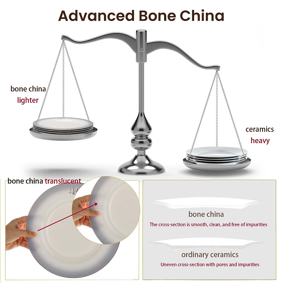 Wpslnwo Fine Bone China Dinner Plates,10.5-inch Smoky Gray Sradient Rendering Plates 24k Gold-plated Dinnerware Sets,Elegant Artworks,Suitable for Families with Taste,with Gift Box Packaging