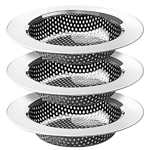 Generic 3 Pack Sink Drain Strainer, Sturdy Stainless Steel Shower Drain Hair Catcher with Double Sided Anti-Rust Mesh, Upgraded Tub Drain Strainer for Shower Kitchen Bathtub Bathroom RV Sink