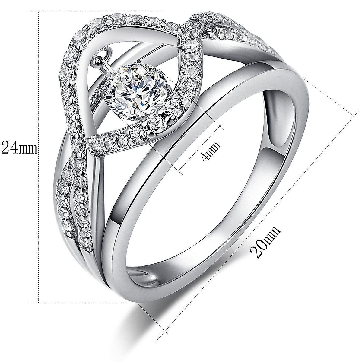 Engagement Rings Wedding Rings Promise Rings for Women Engagement Wedding Rings for Her CZ Diamond Rings Sterling Silver Rings for Women Oval Rings Cubic Zirconia Wedding Rings Simulated Diamond Rings