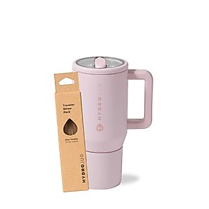 Pink Sand 20oz Traveler + Replacement Straws