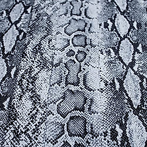 Texco Inc Scuba Crepe Knit Animal Skin/Snake Pattern/2-Way Stretch Prints Fabric/DIY Projects, Off White Grey 1 Yard