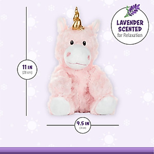 Warm Pals - Princess Pink Unicorn - 1.5lbs - Cozy Microwavable Lavender Scented Plush Toys - Heated Stuffed Animal - Heatable Coolable Bedtime Comfort Plushie