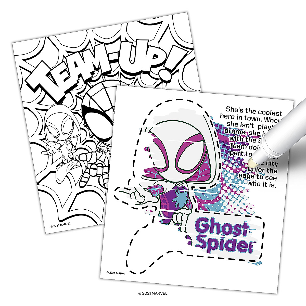 Marvel Spidey and His Amazing Friends 20 Page Imagine Ink Magic Pictures Coloring Book with 1 Mess Free Marker