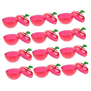 KALLORY 12pcs Candy Box Clear Plastic Organizer Bins Mini Cake Boxes Cookie Container Christmas Refillable Balls Snow White Party Decorations Christmas Box Shape