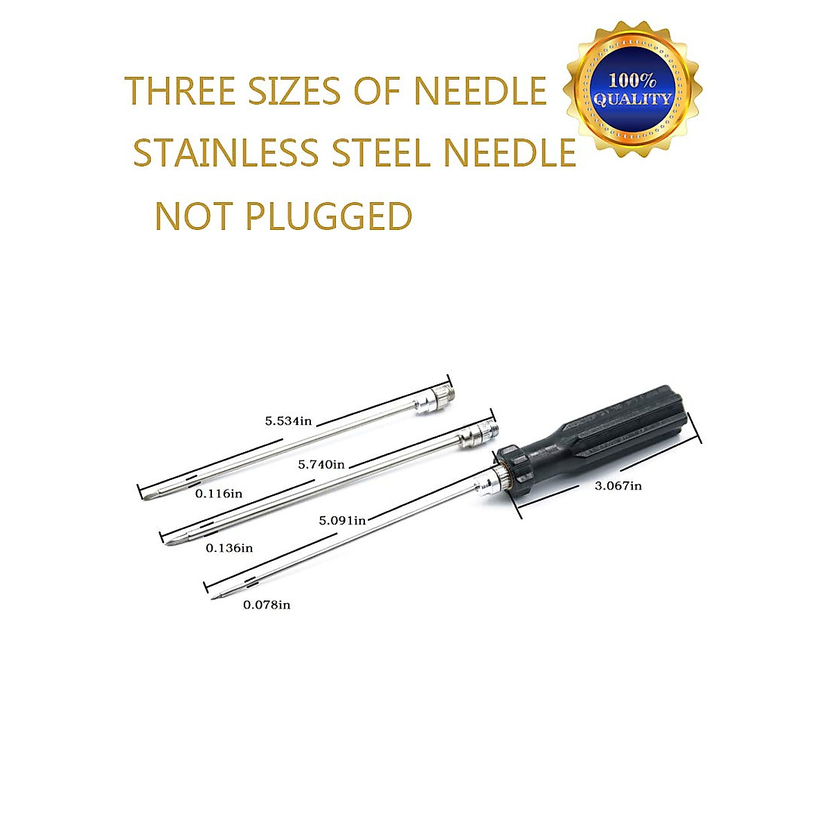 YANDIA Fish Venting Tool Three Sizes of Stainless Steel Needle with Plastic Storage Bin （Fish Will Not Clog The Needle）