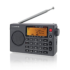 C. Crane CC Skywave SSB AM, FM, Shortwave, NOAA Weather + Alert, Scannable VHF Aviation Band and Single Side Bands Small Battery Operated Portable Travel Radio and AC Adapter