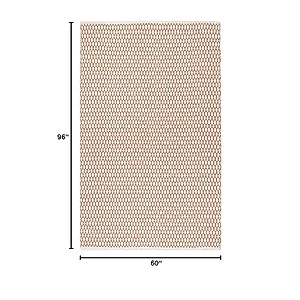 SAFAVIEH Montauk Collection Area Rug - 5' x 8', Orange & Ivory, Handmade Cotton, Ideal for High Traffic Areas in Living Room, Bedroom (MTK608D)