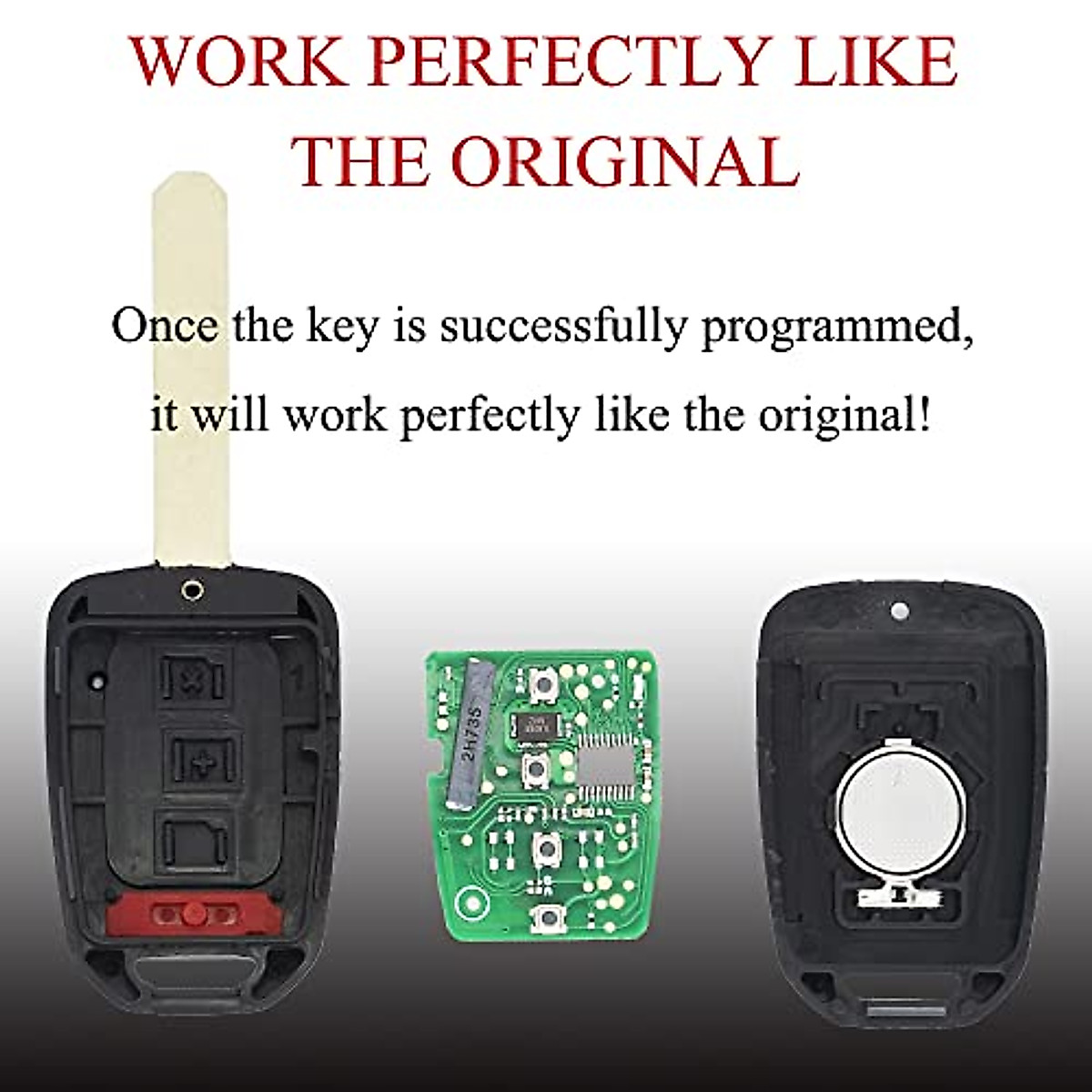 Key Fob Remote Replacement Fits for Honda Fit 2015 2016 2017 2018 2019 2020/Crosstour 2013-2015/CR-V 2014-2016 MLBHLIK6-1T Keyless Entry Remote Control 35118-TY4-A00(Pack of 1)