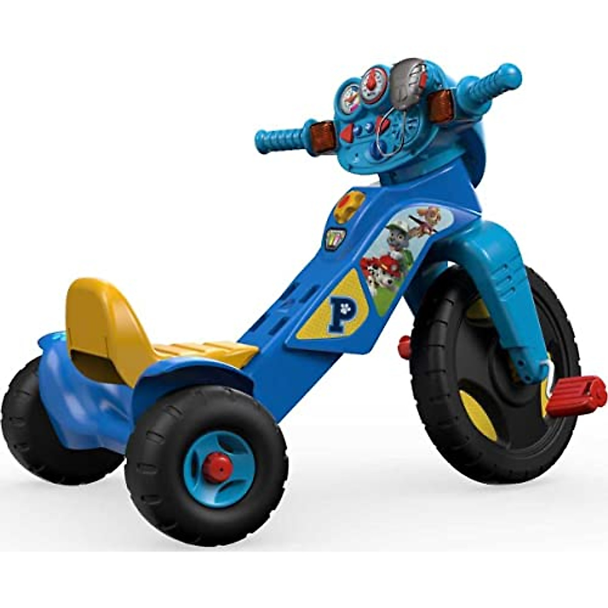 Fisher-Price PAW Patrol Toddler Tricycle Lights & Sounds Trike Toy Bike with Handlebar Grips & Storage for Preschool Kids Ages 2+ Years
