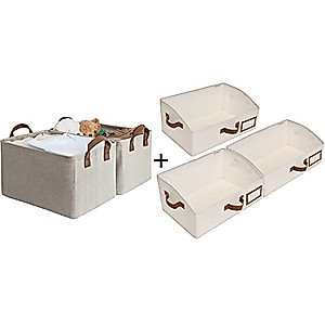 StorageWorks 2-Pack Storage Baskets for Shelves + 3-Pack Closet Baskets