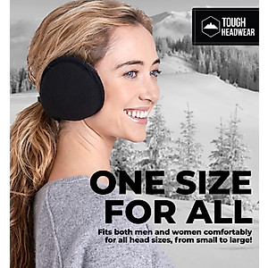 Tough Headwear Ear Muffs - Earmuffs for Men & Women - Fleece Ear Warmers & Behind the Head Ear Muffs