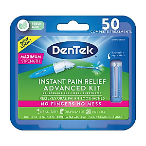 DenTek Instant Oral Pain Relief Maximum Strength Kit for Toothaches | 50-Count per pack | 2-Pack