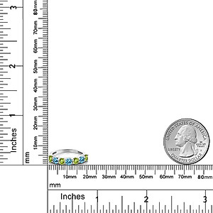 Gem Stone King 925 Sterling Silver Round Green Peridot and Swiss Blue Topaz Anniversary Ring For Women (1.32 Cttw, Gemstone Birthstone, Available In Size 5, 6, 7, 8, 9)