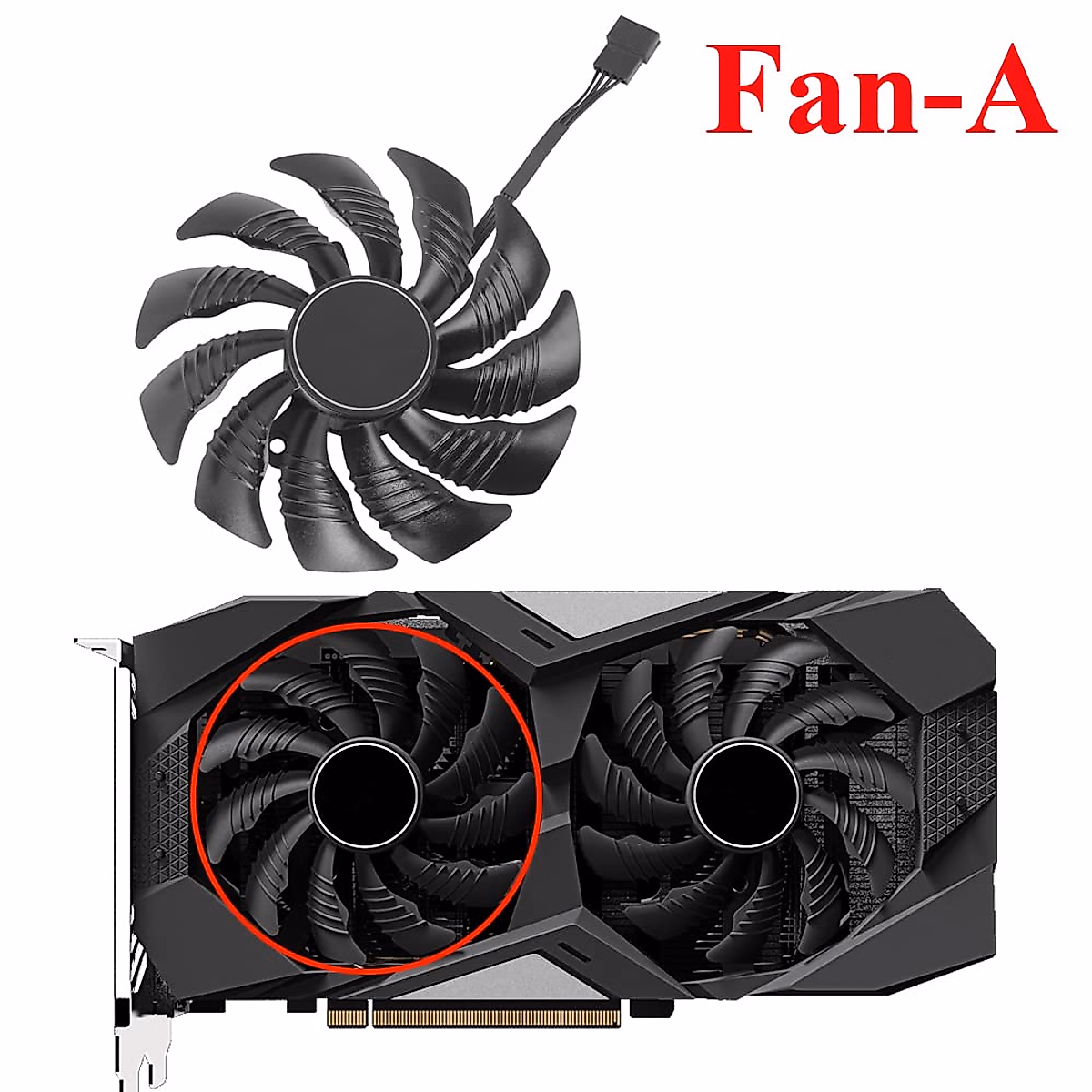 Coolerage 88mm T129215SU PLD09210S12HH Graphics Card Cooling Fans for Gigabyte RTX 1650 1660 1660Ti 2060 2070 Super WINDFORCE OC 6G GPU Cooler (Fan AB)