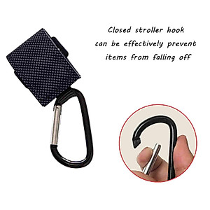 Julont Stroller Hooks-2 Pack of Baby Stroller Organizer Non-Slip Adjustable Multi-Purpose Hooks, Hanger Clips for Diaper Bags, Groceries, Purse