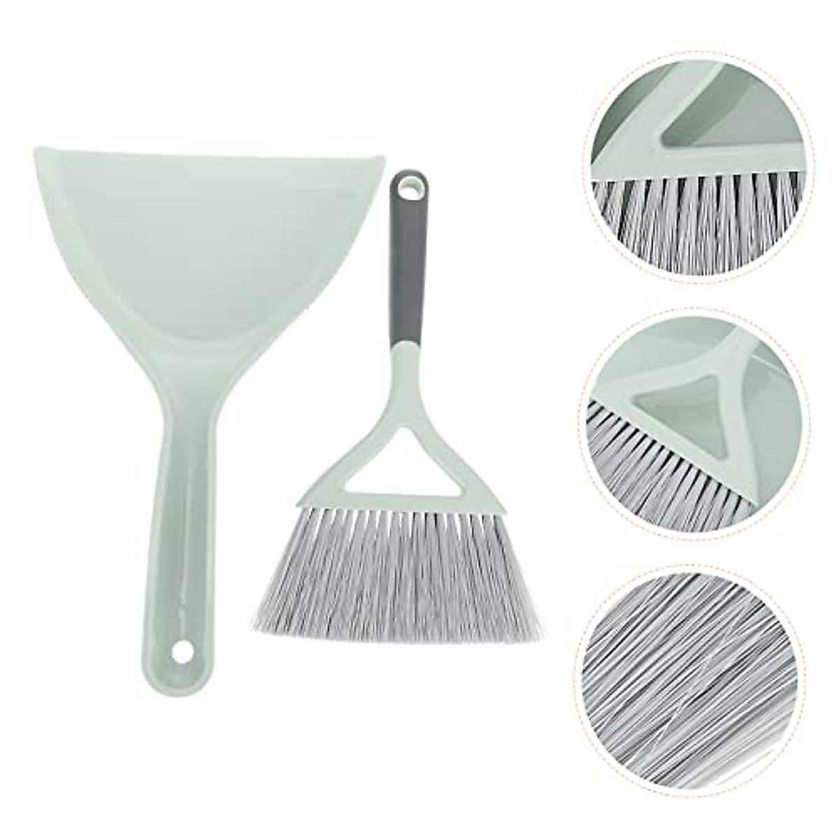 HAWILLOSCH 1 Set Broom Dustpan Desktop Cleaning Broom Mini Cleaning Broom Mini Broom Keyboard Cleaning Brush Household Cleaning Supplies Desktop Cleaning Supplies Mini Dustpan Green Plastic