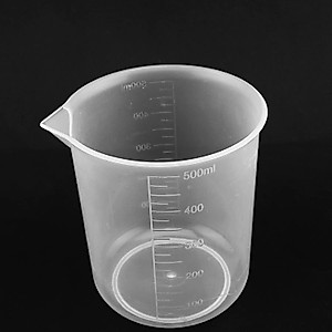 Othmro 3-Pack 500mL Laboratory Slide Spout Water Liquid Volume Measuring Beaker Clear