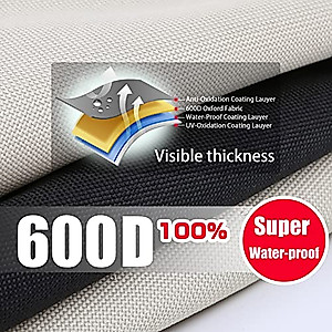 Rosefray Outdoor Sectional Cover, Waterproof 600D Heavy Duty L-Shaped Patio Couch Cover- Right Facing 105''*85''