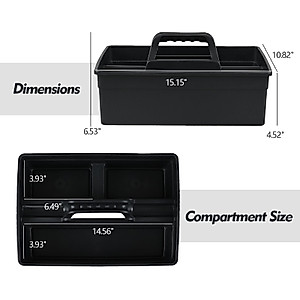 Haodehen 6 Packs Plastic Cleaning Supplies Storage Caddy with Handle, 3-Compartment Portable Shower Basket Tote