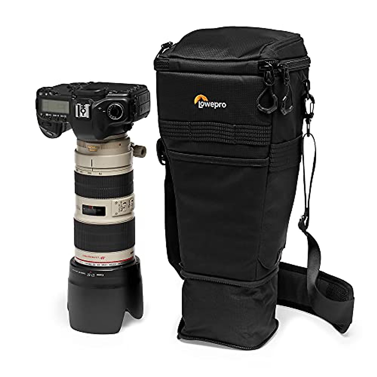 Lowepro ProTactic TLZ 75 AW DSLR toploader - Expand to Hold up to 24-70mm f/2.8 and Lens Hood with Portrait Grip - Camera Gear to Personal belongings - for DSLR Like Canon 5D, Black - LP37279-PWW