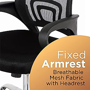 Comfty Mesh Office Chair with Mid Back and Chrome Base, 39.73”-40.91”, Black