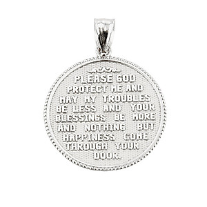 Firefighter Maltese Cross Sterling Silver with Prayer Blessing Pendant