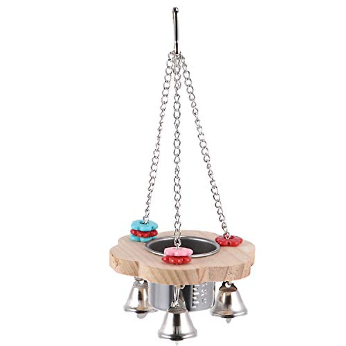 Chew Toys 2pcs Steel Bells Toy- Toys Wooden Size Drinking Pet Parrot Bowl Food Stainless Swing Cage Stand Hanging Practical Wood Chewing with Interactive Small Feeding Large Bird Cage