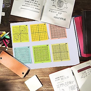 Mr. Pen- Graph Paper Sticky Notes, 6 Pads, 3x3 Inch, Bright Colors, Graph Sticky Notes, Math Graph Paper, Graphing Sticky Notes, Grid Sticky Notes, Grid Notepad, Mini Graph Paper