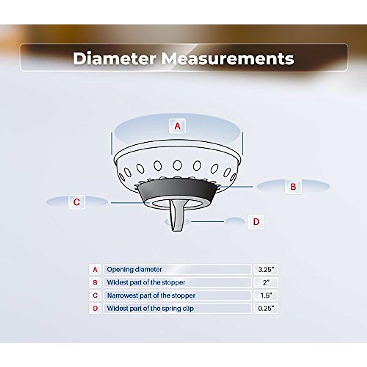 K&J Kitchen Sink Strainer Stopper - 2-in-1 Stainless Steel Spring Clip Kitchen Sink Drain Strainer and Stopper (Spring Clip - Universal)