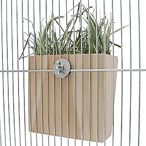 Rabbit Hay Feeder Guinea Pig Hay Rack Wooden Hay Holder for Small Pets Bunny Guinea Pig Chinchilla (Hay Feeder-B)