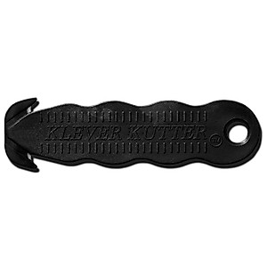 Klever Innovations KCJ-1K Safety Cutter, Advanced Plastic Polymers, 4-5/8”, Black (Pack of 10)