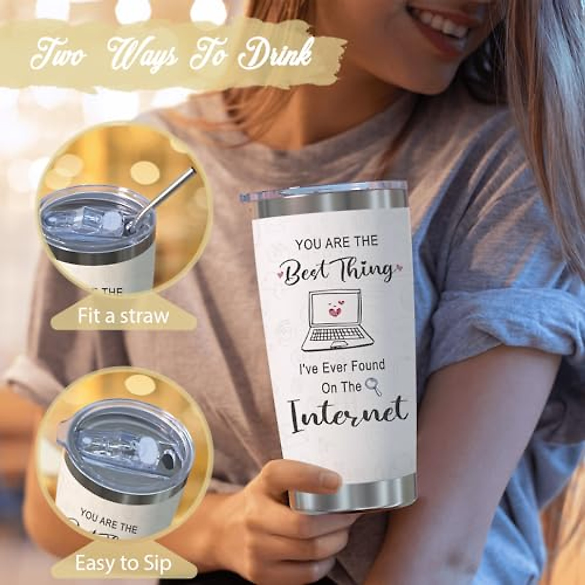 Mothers Day Gifts for Her Girlfriend Wife - Anniversary Romantic Gift for Women Couple Men Him Boyfriend Husband, Funny Galentines Birthday Gifts for Women Best Friend, Tumbler 20oz