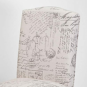 Christopher Knight Home CKH Crown Top French Script Fabric Dining Chairs, 2-Pcs Set, Beige / Script