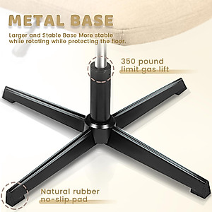 LEMBERI Fabric Padded Desk Chair No Wheels, Armless Wide Swivel Home Office Desk Chair,120° Rocking Mid Back Ergonomic Computer Task Vanity Chair for Office, Home, Make Up,Small Space (Yellow)