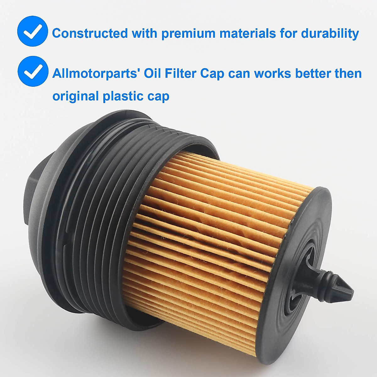 Oil Filter and Cap Assembly, Replace 12605565, PF458G Compatible with Buick Chevy GMC Polaris Ponitac Saturn - LaCrosse Regal Cavalier Cobalt Equinox HHR Malibu Terrain Slingshot G6 Ion Sky Vue, More