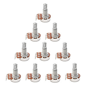 JIUWU A100k OHM Audio Pots Split Shaft Taper Guitar Potentiometer Replace for Electric Guitar Pack of 10
