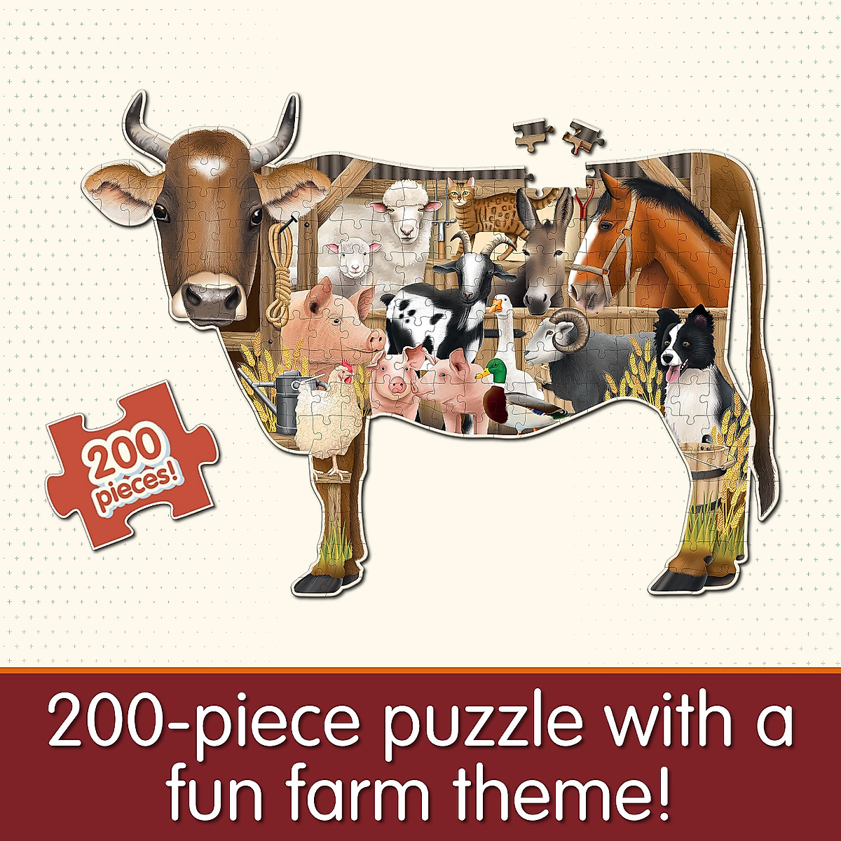 The Learning Journey: Wildlife World - Farm Puzzle - 200pcs Challenging Jigsaw Puzzles - Intellectual Game Learning Education Kids Age 6-12