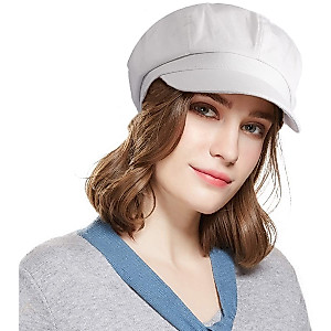 6 Pcs Women Newsboy Cap Adjustable Visor Beret Hats Sun Hat Beach Hats Soft 8 Panels Vintage Cabbie Hat Octagonal Cap Black