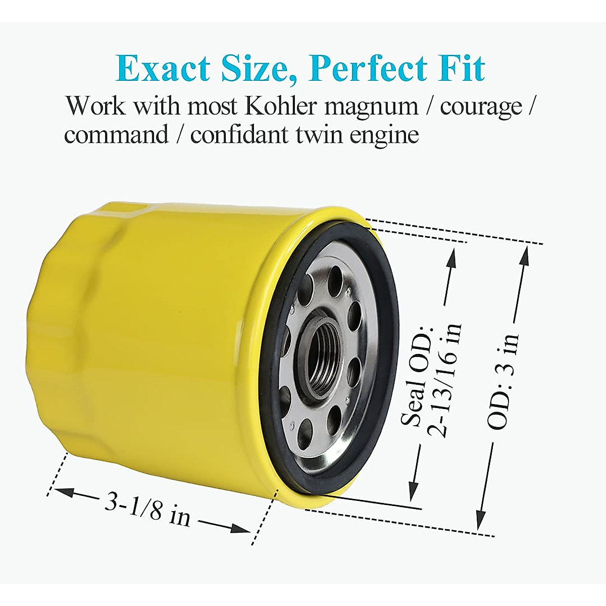 HOODELL 2 Pack 52 050 02-S Oil Filter, Pro Performance for Kohler M18 M20 SV715 SV725 SV735 CV13S CV15S CV22S Engine 52 050 02 5205002S 52 050 02-S1 Oil Filter