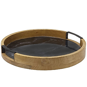 Gourmet Basics by Mikasa Lazy Susan Serving Tray, 14 Inch, Black Marble