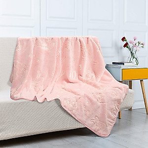 Blankets for Girls, Kids, Puppy Blankets for Small Dogs, Soft Fuzzy Plush Fleece Blanket for Boys, Girls, Teens, Toddlers, Birthday Gift, Large 50" X 60" (Pink)