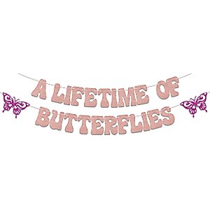 A Lifetime of Butterflies Banner, Butterfly Bridal Shower Decor Sign, Butterfly Theme Wedding Bachelorette Party Decorations, Butterfly Themed Engagement Party Supplies