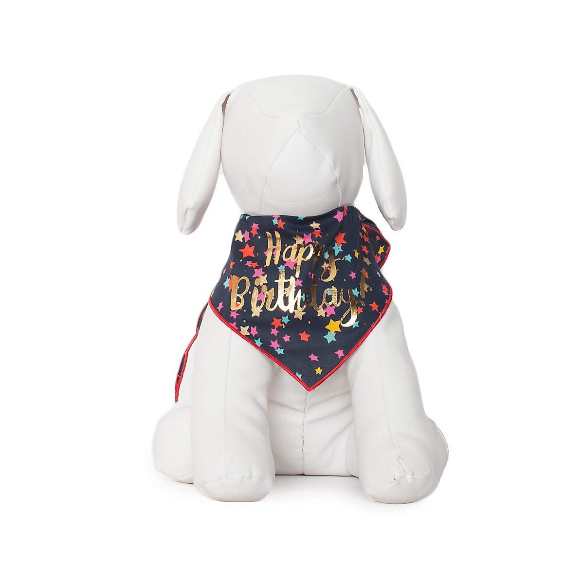 Tail Trends Happy Birthday Dog Bandana Confetti Design Fits Medium to Large Sized Dogs - 100% Cotton