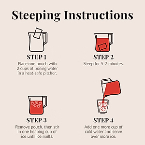 The Republic of Tea – Hibiscus Sangria Iced Herbal Tea, 8 Large Quart-Sized Iced Tea Pouches, Naturally Caffeine Free