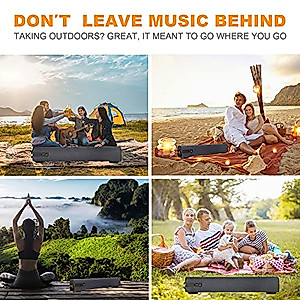 Sound Bars for TV/PC, 16.9" Outdoor/Indoor Mini Soundbar with Wired & Wireless Bluetooth 5 Speaker, 2 X 5 W Sound Bar with Subwoofer for Small Room, Coax/AUX/RCA/TF Card and Remote Control (Updated)