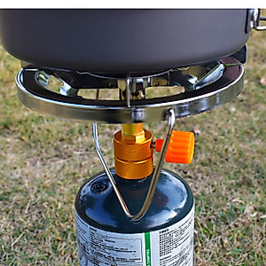 RANDDER Propane Stove Portable Camping Gas Stove 10,000 BTU Bottletop Single Adjustable Burner with 1 lb Tank Base Carrying Case Great for Backpacking Emergencies Outdoor