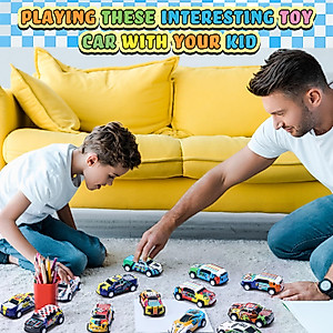 Vinsot 60pcs Pull Back Toy Cars, Mini Die Cast Race Cars Vehicles Bulk, Party Favors Car Toys, Treasure Box Toys Goodie Bag Stuffers, Christmas Birthday Party Gift for Kids Girls Boys(Style A)