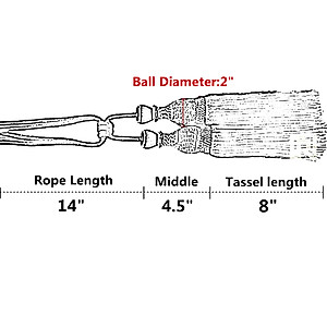 Selling Wonderful Curtain Holdbacks Curtains Tiebacks Home Decorative Braided Buckle Fastener Accessories Window Drapery Ball Tassels Tiebacks, Set of 2(Light Blue)